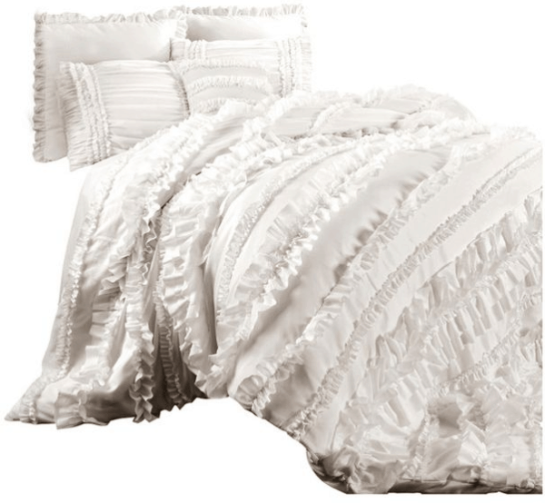 White Ruffled Bedding